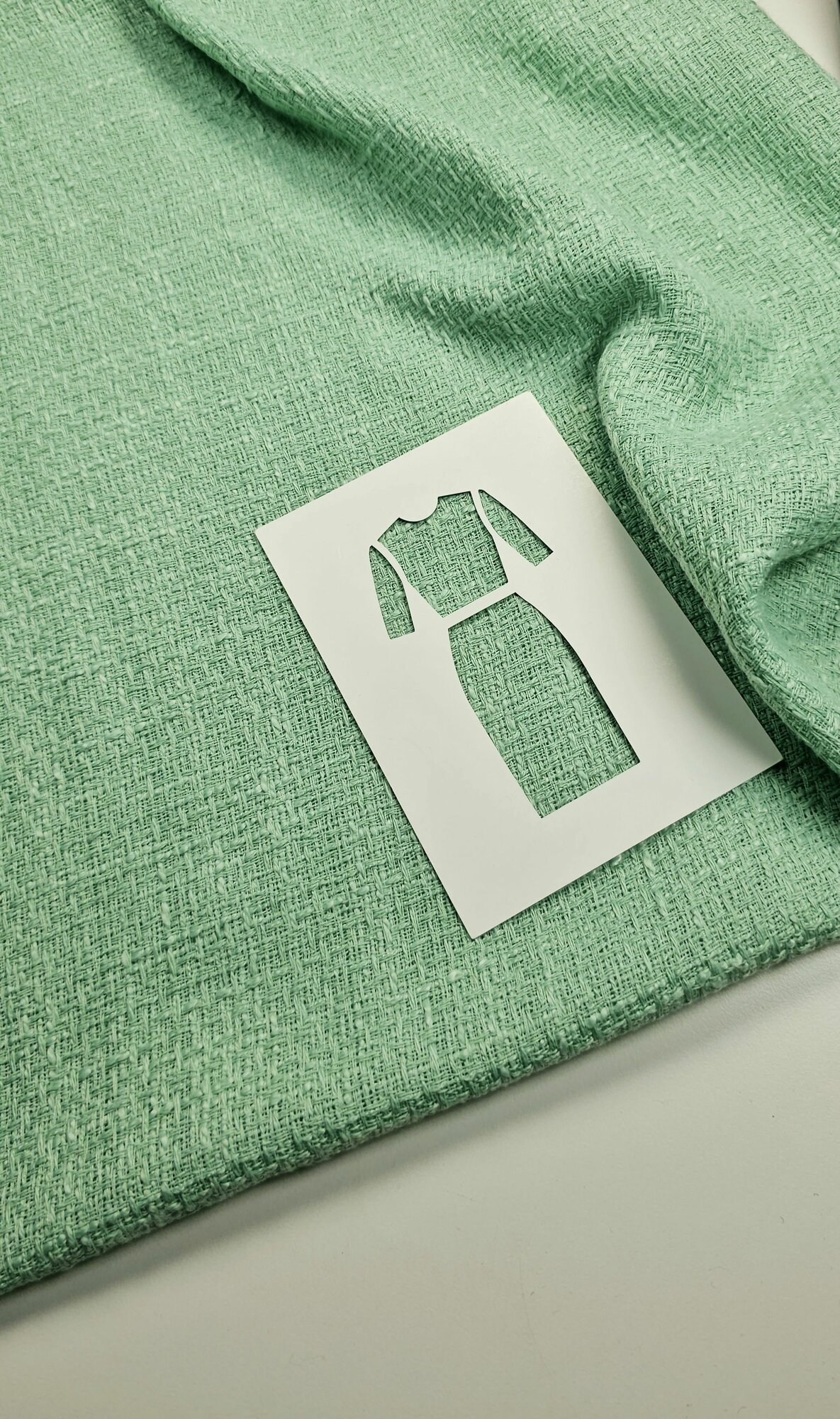 Ткань твид шанель "Зеленая мята", 1 метр