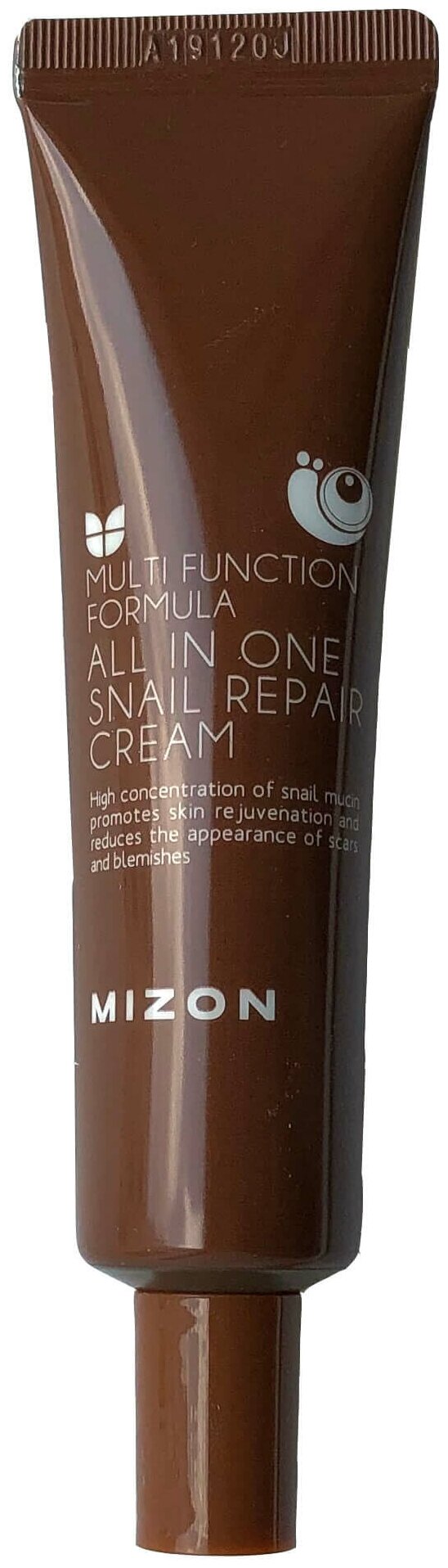 Крем для лица с муцином улитки 35 мл, All in one snail repair cream, Mizon, 8809663751647