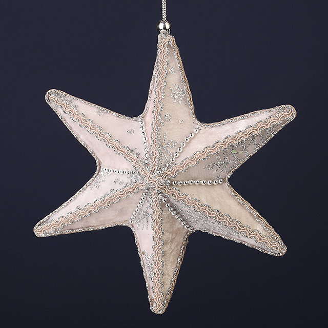 Елочная игрушка Звезда Лорда Байрона 15 см серебряная, подвеска, Winter Deco, 2007625