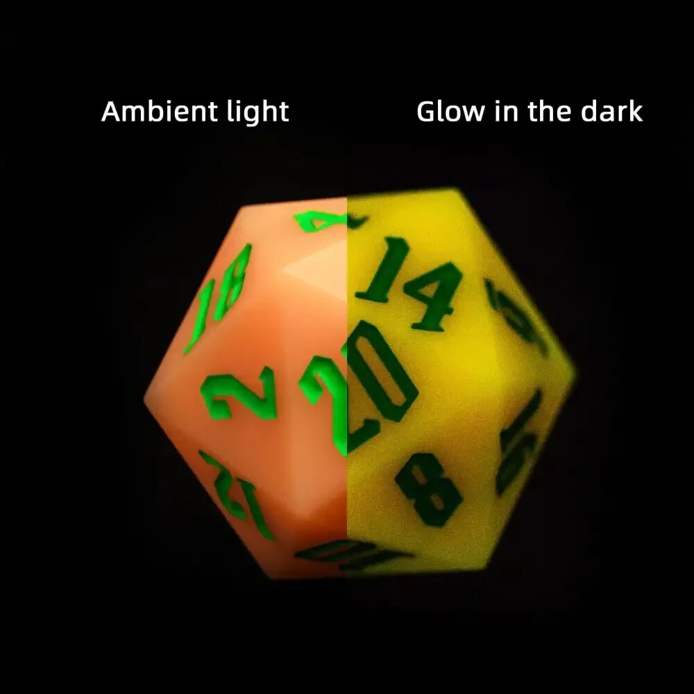 D20 кубик 55 мм, Luminous Orange Red