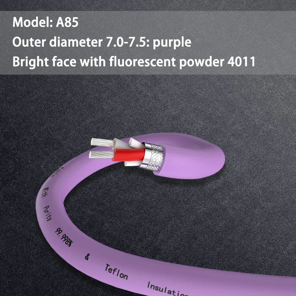 Audiocrast A85 аудиокабель 0.5m, серебряный, 2 ядра
