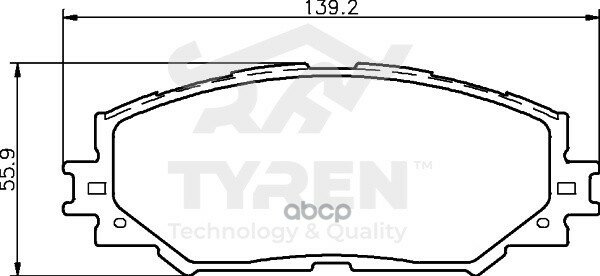 Колодки тормозные дисковые Toyota Auris I 06>, Corolla X (E150), XI (E180) 06>, RAV4 III, IV 05> TYREN арт. TYR1219131