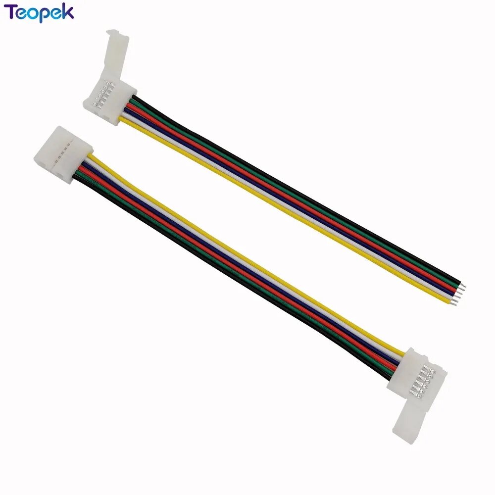 Teopek 6pin 12mm RGB CCT разъем для светодиодных лент 1 Side Clip
