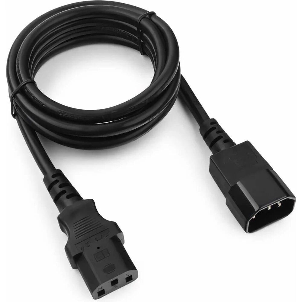 Кабель питания Cablexpert системный блок-монитор, C13-C14, 1.8м, 3x1кв. мм, черный PC-189-1-1.8M