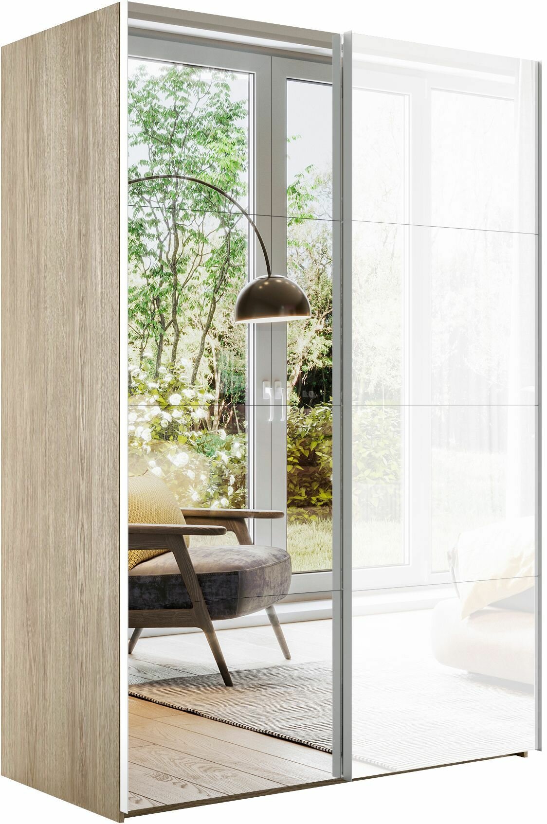 Шкаф-купе Эста 1,6, 2,2м зерк/бел стекло