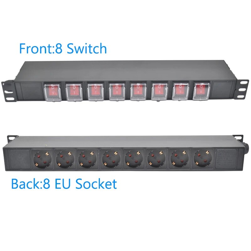 PDU удлинитель 8+8 8 EU Socket Switch