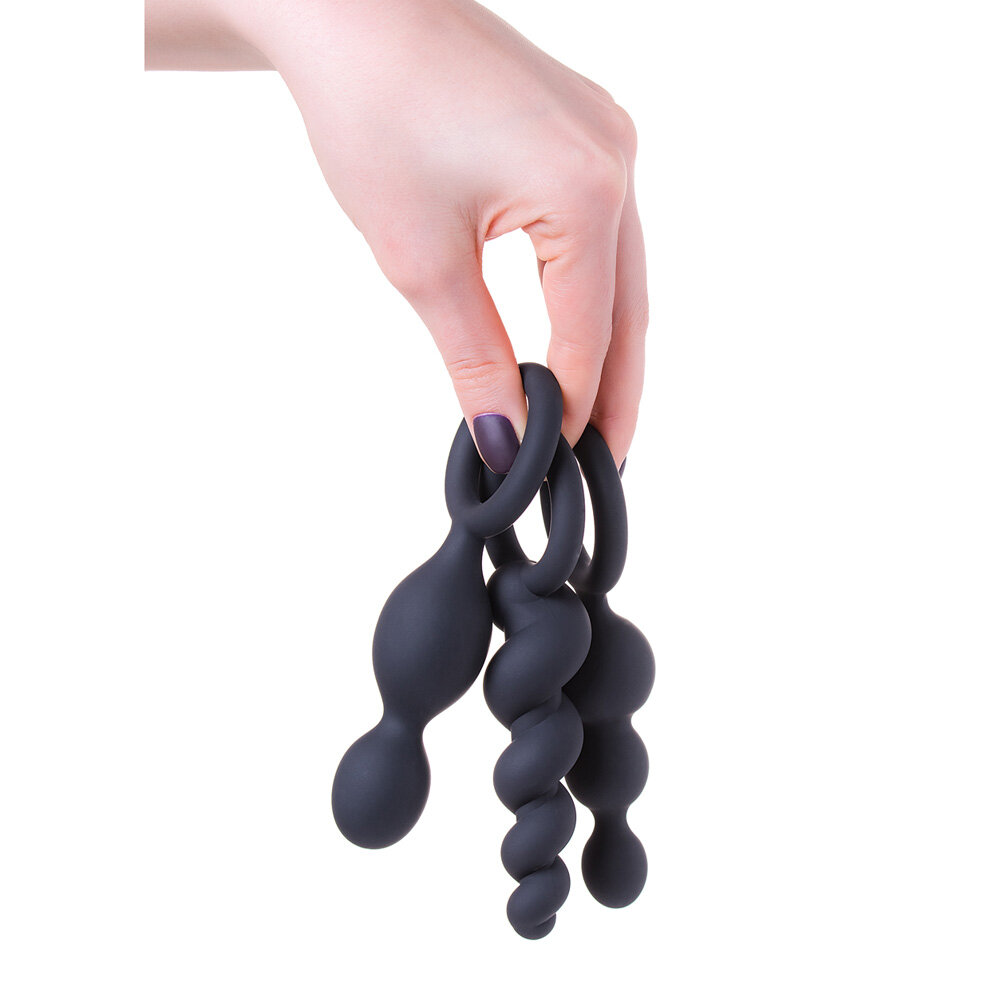 Набор анальных стимуляторов Satisfyer Booty Call силиконовые, черный
