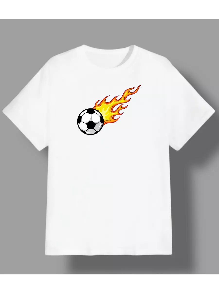 Футболка огненный футбольный мяч