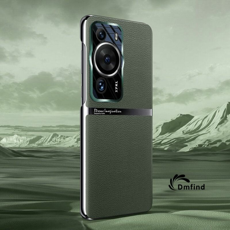 Чехол MyPads из роскошной кожи для Huawei P60 Pro, хаки