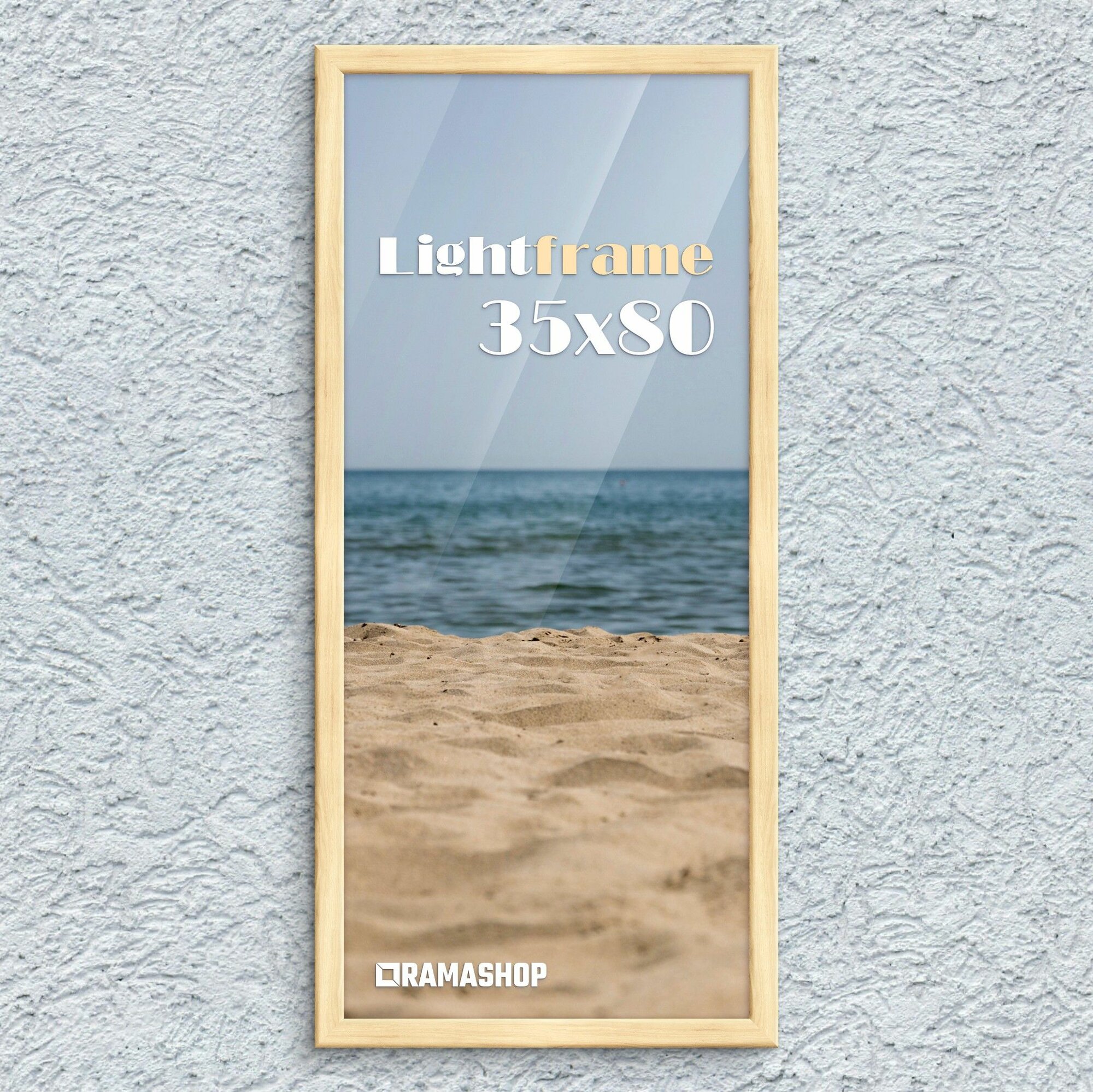 Рамка для фото 45х54 см, серия "Light Frame", фоторамка деревянная. Неокрашенная, cкругленный профиль 24х16 мм. Карельская сращенная сосна