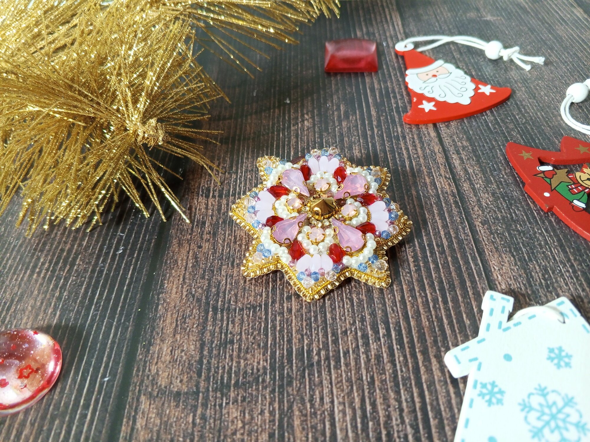 Брошь, жемчуг имитация