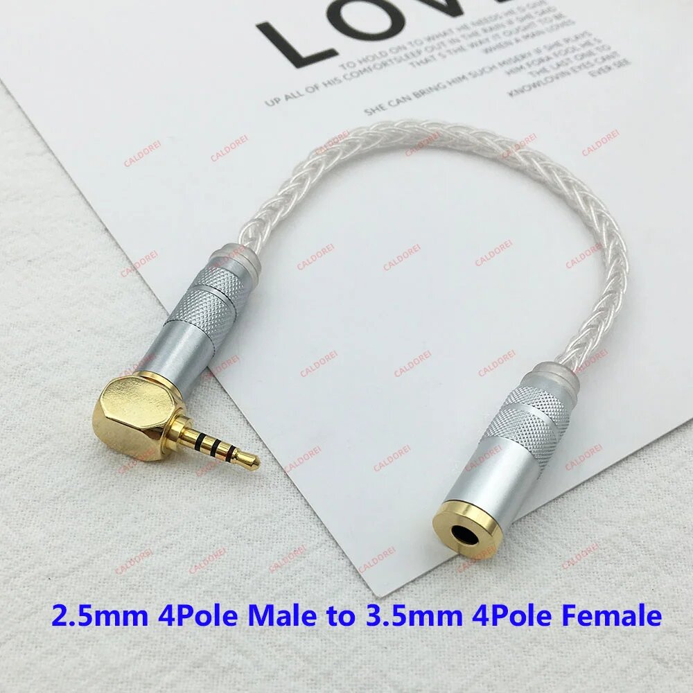 CALDOREI Конвертер аудиокабеля 2.5мм 3.5мм 4.4мм 12cm, 2.5M to 3.5F