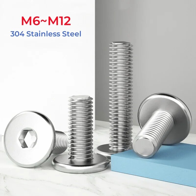 Нержавеющие шестигранные болты M6 M8 M10 M12 6мм-150мм M6(dk 12mm)-5pcs, 14 мм