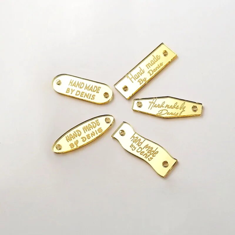 Акриловые бирки для одежды 30 шт. gold A