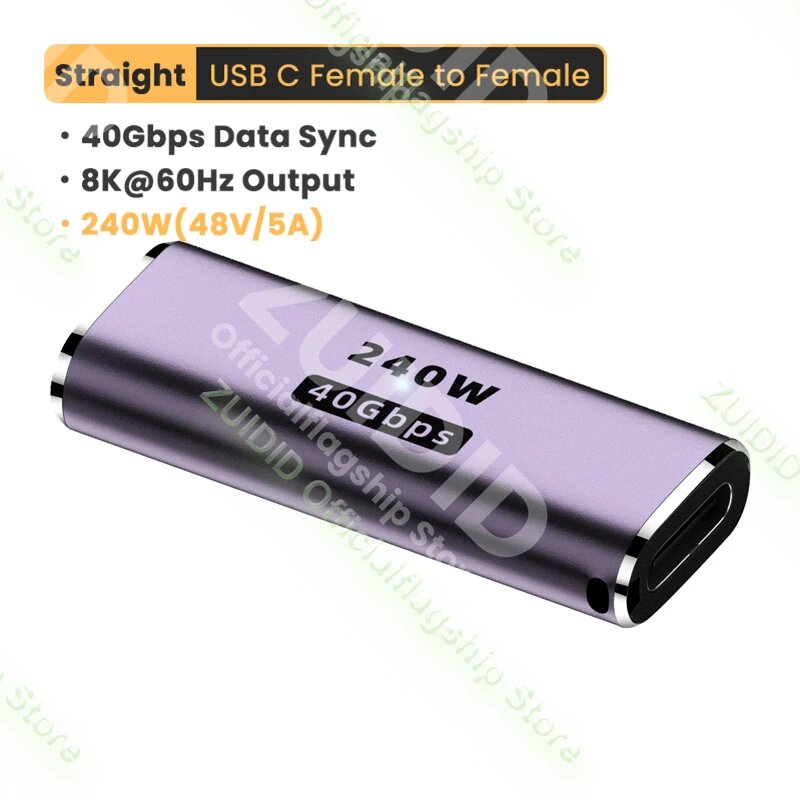 PD240W USB4.0 40 Гбит/с Thunderbolt3 OTG адаптер 8K при 60 Гц USB C к Type C 48 В @ 5A преобразователь быстрой зарядки адаптер данных для Macbook T3