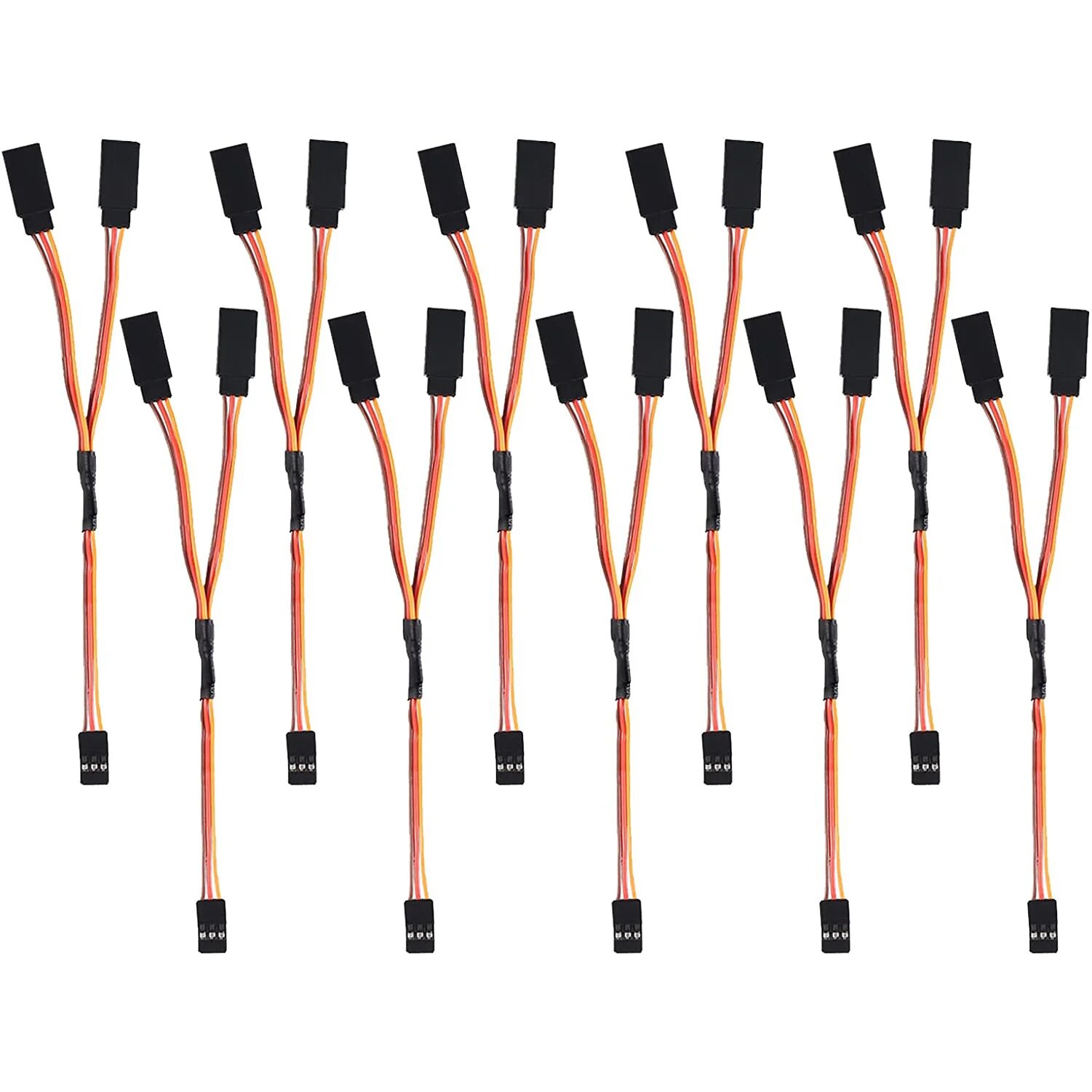 Heat Shrink 3-контактный сервокабель JR 1 JR «папа» на 2 «мама» 15 см 10pcs Y-Type