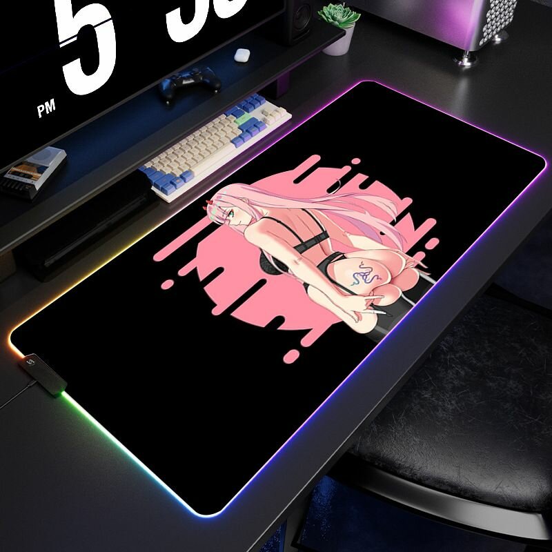 Игровой коврик Zero Two "Anime cute", для мыши, с подсветкой, 40х90 см