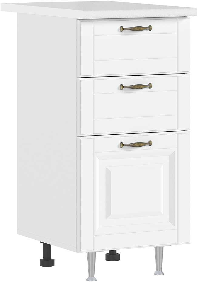 Стол с 3 ящиками Престиж ШН3Я400 Браш Вайт столешница Антарес