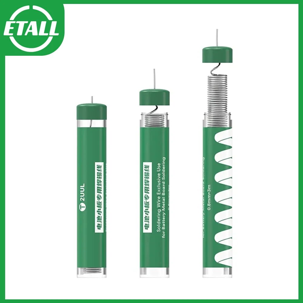 Оловянная паяльная проволока 2UUL SC39 для аккумуляторной металлической пайки 0,8 мм * 3 м