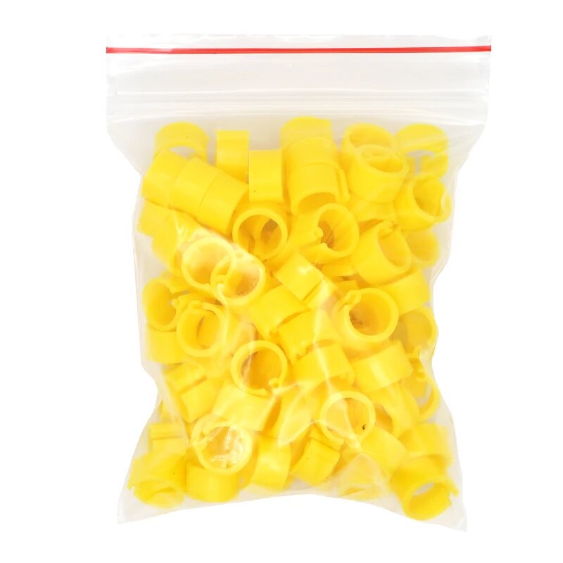 Пластиковые кольца для ног голубей JIECARE, 100 шт. Желтый, Yellow