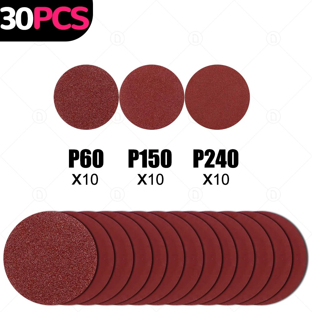 Круглая наждачная бумага зернистостью 60-5000, абразивная полировальная 2 inch, 60-150-240
