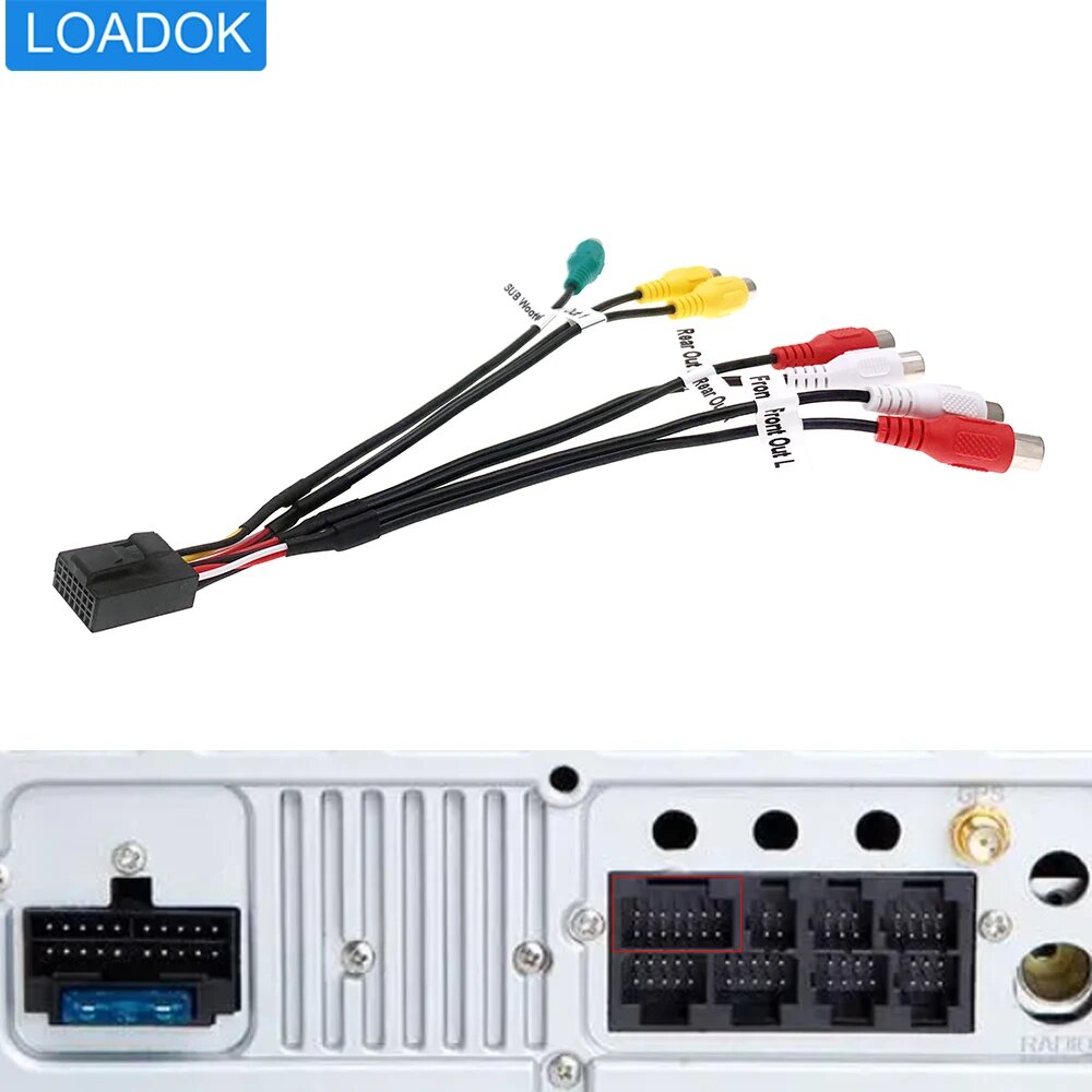 14 Pin 7 RCA выходной жгут сабвуфера DIY камеры кабель адаптер проводка разъем для 14Pin RCA Cable