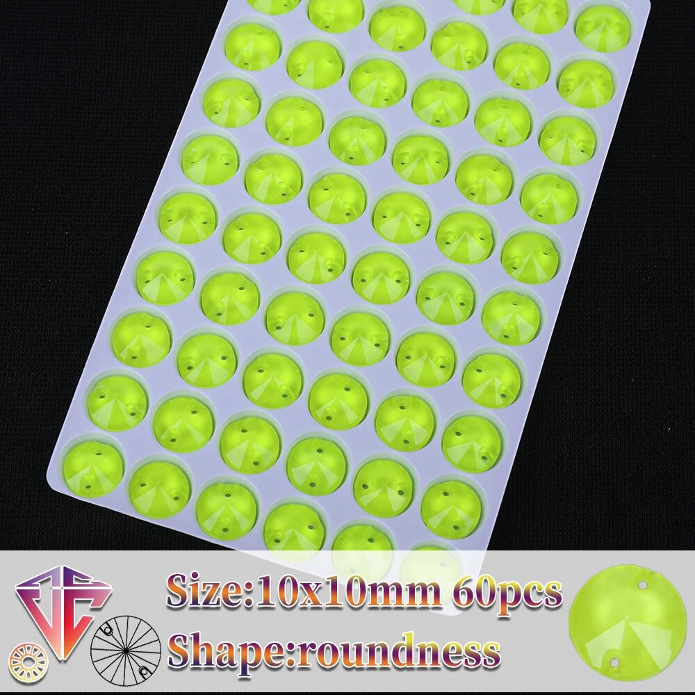 Неоновые стеклянные бусины VC Critine10x10mm60pcs