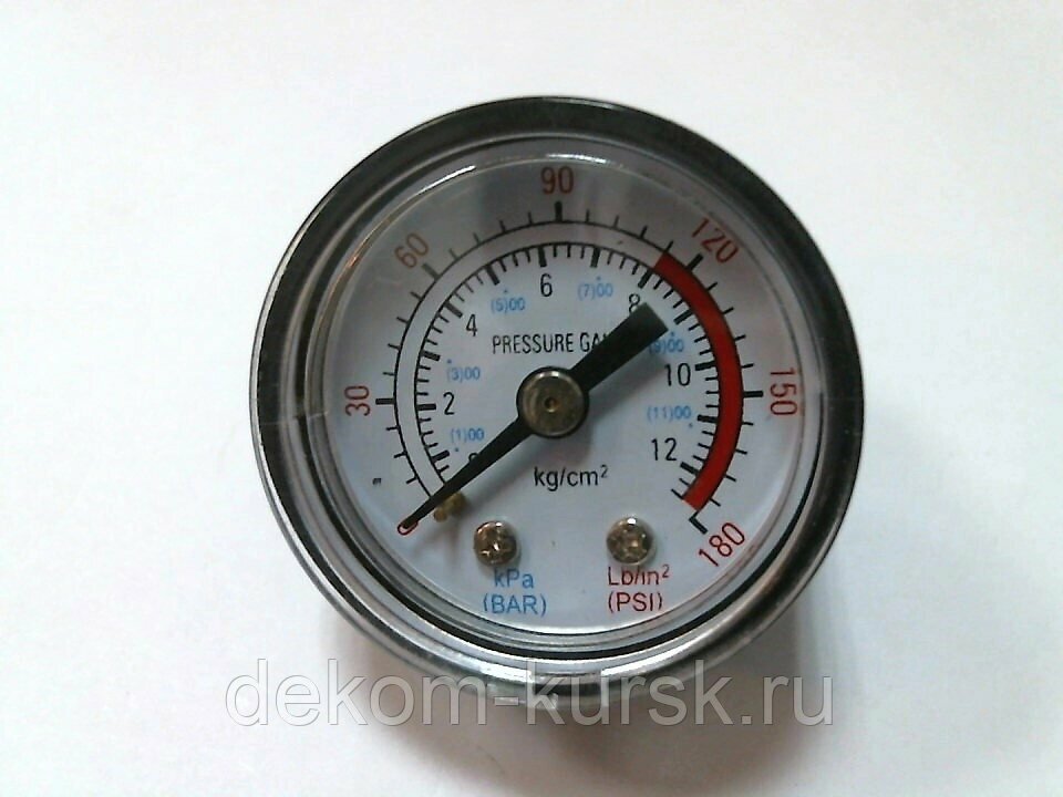 Манометр Калибр компрессора КМК маленький 12bar осевой резьба М10 пластик