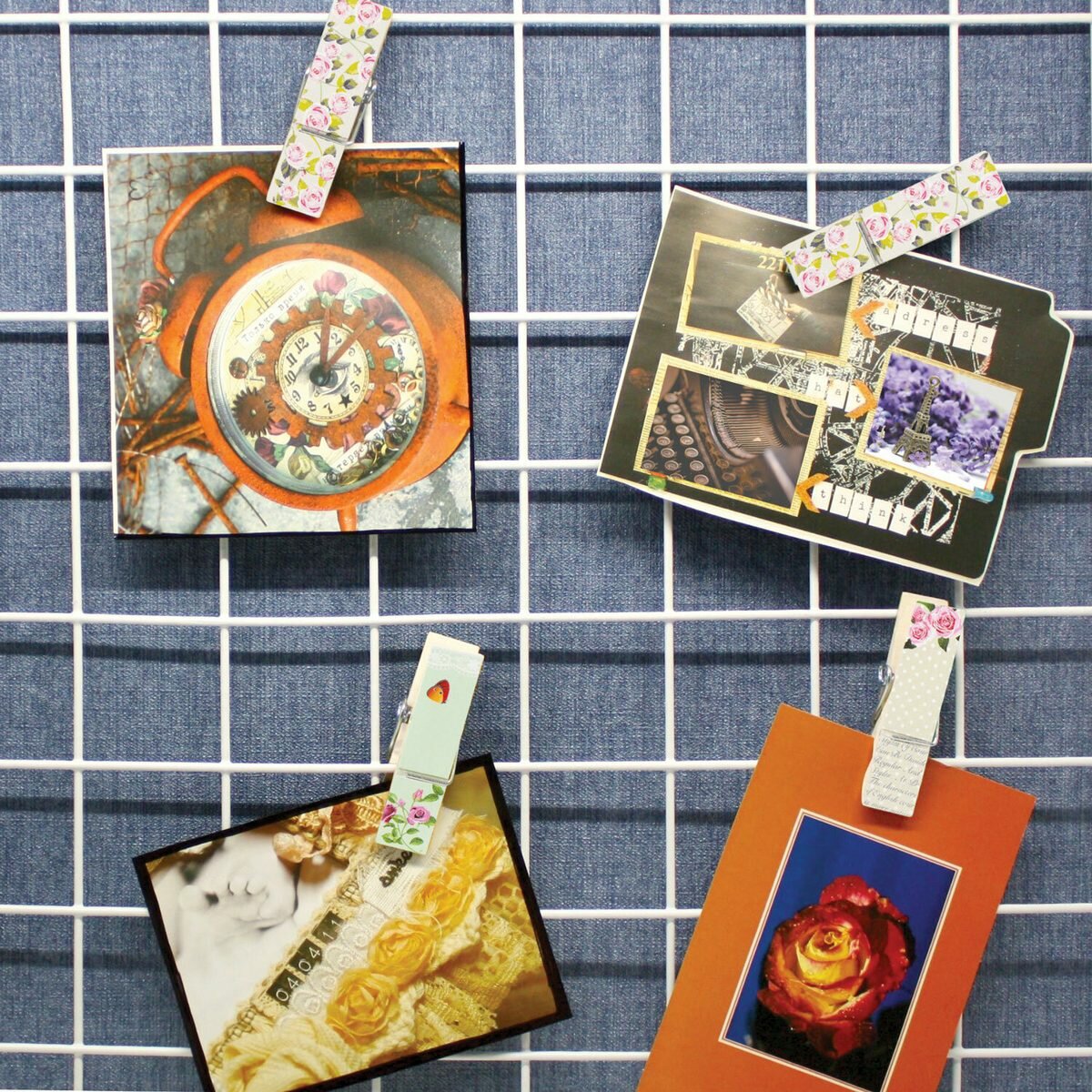 Прищепки декоративные Остров сокровищ широкие "Шебби-шик", 4шт, 7,2см (662679), 144 уп.