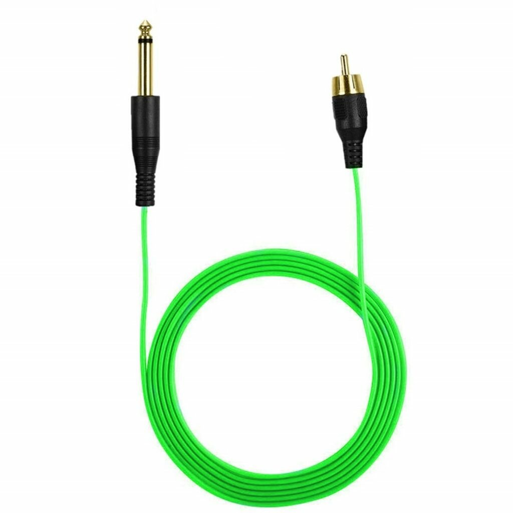 Кабели питания, Шнур для тату-клипсы 6,35 мм Mono к разъему RCA Soft TPE- 1,8 м 5,9 футов для машинки