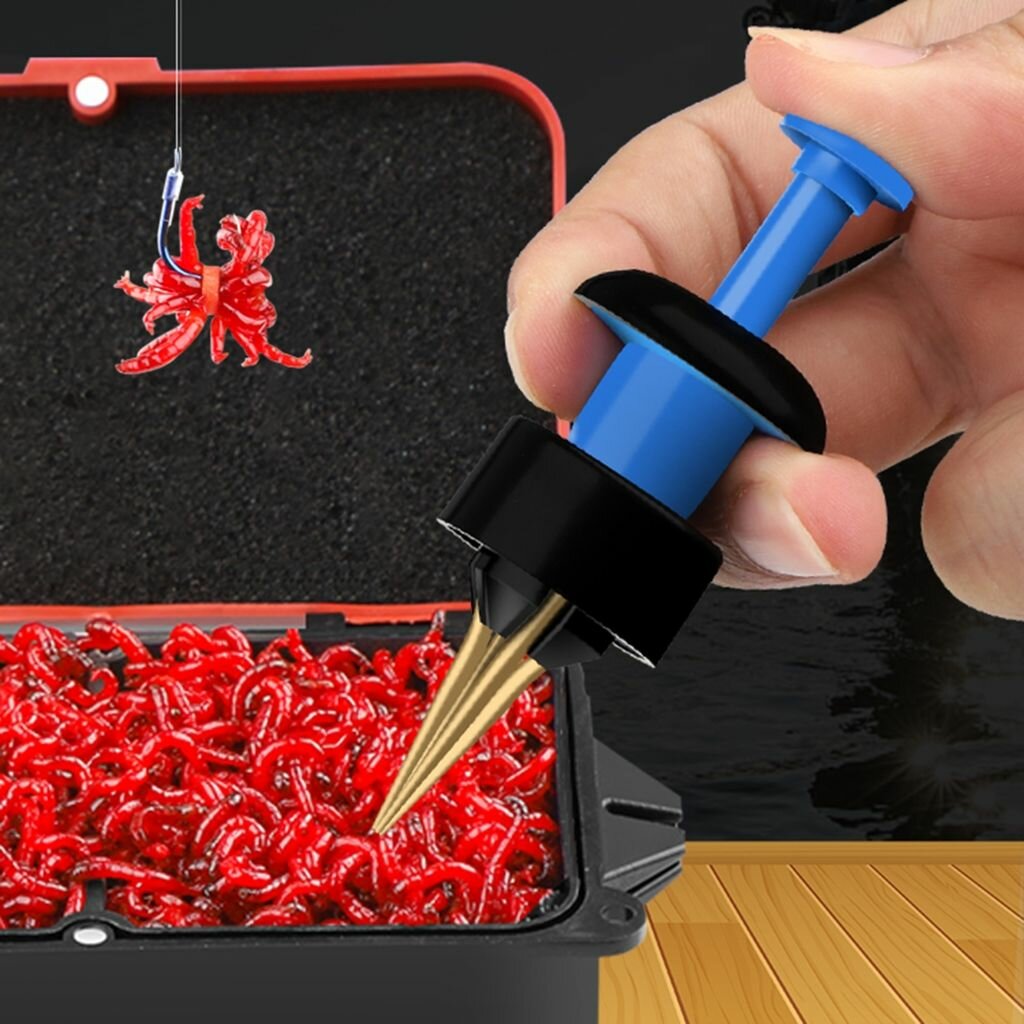 Аксессуары, оснастка для рыбалки, Устройство для приманки на красного червя плюс набор резинок-1000 резинок и зажим для красного червя