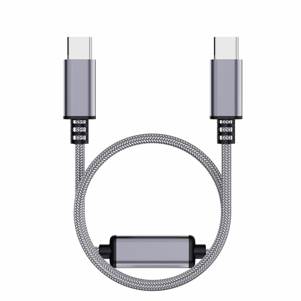 USB Type-C на AUX кабель с нейлоновой оплеткой, - Тип c серый