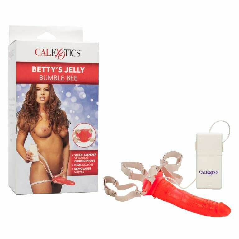Страпон Calexotics Betty's Jelly Bumble Bee, женский, с вибрацией