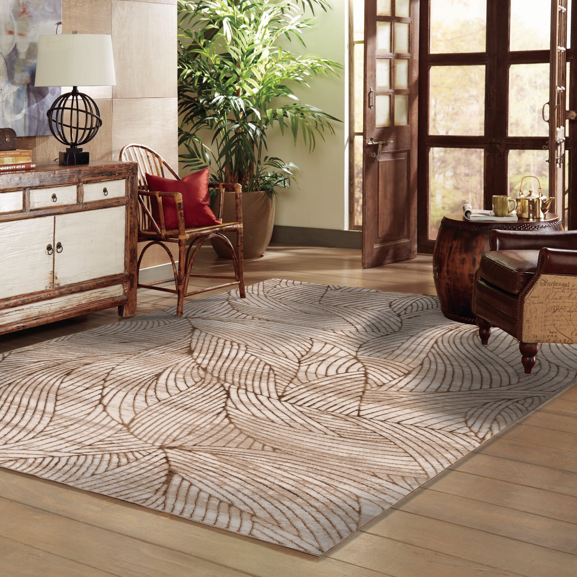 Ковер для комнаты на пол, палас в гостиную, Веллори, 200х285, бежевый