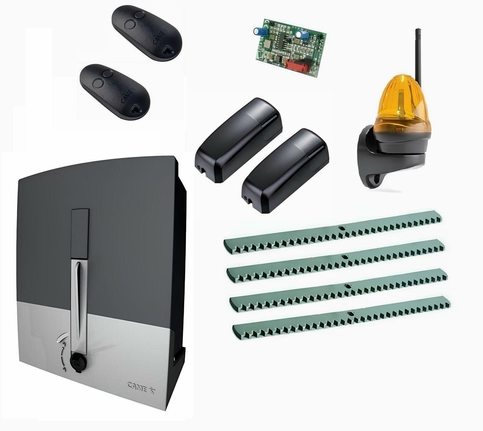 Автоматика для откатных ворот BXL04AGS FULL4-K, комплект: привод, радиоприемник, 2 пульта, фотоэлементы, лампа, 4 рейки