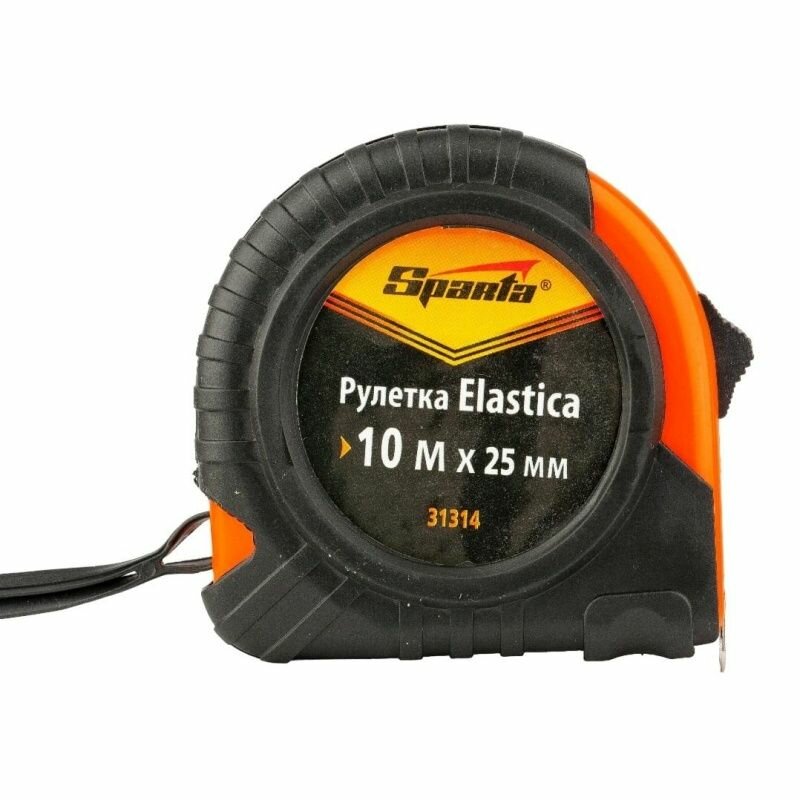 Рулетка Sparta Elastica 10м, 25 мм, обрезиненный корпус (31314)