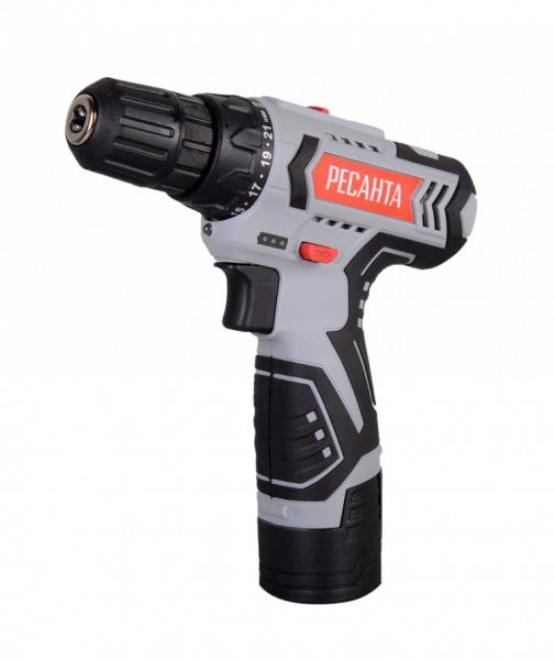 Дрель-шуруповёрт аккум.12В 0-400/1400 об. МИН. Крут момент ЛИТ 1 аккум 40/20НМ ВЕС 1.4КГ РЕСАНТА