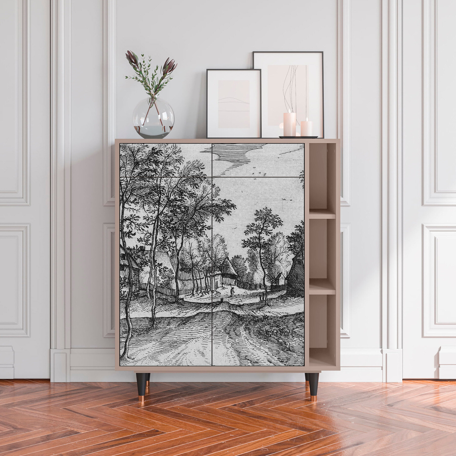 Комод - STORYZ - BS6 Village Road by Pieter Breugel, Размер - 94 x 110 x 41 см, Цвет корпуса - , Бежевый