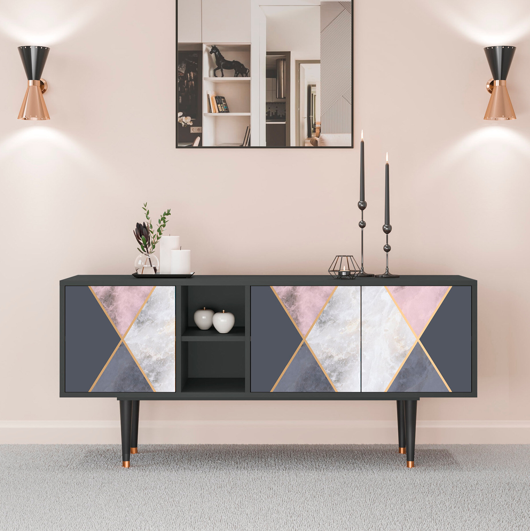 ТВ-Тумба - STORYZ - T5 Ideal Harmony, Размер - 150 x 69 x 41 см, Цвет корпуса - , Антрацит