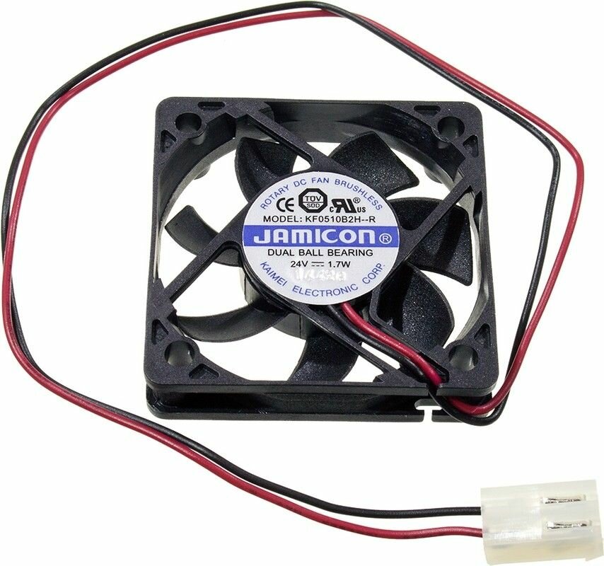 Вентилятор JAMICON KF0510B2H-R осевой 50 х 50 х 10 мм 24 В DC 5200 об/мин подшипник качения 1 шт
