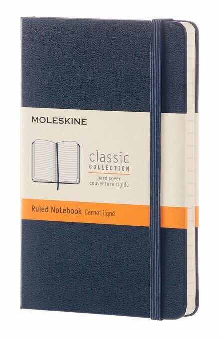 Блокнот Moleskine CLASSIC Pocket 90x140мм 192стр. линейка твердая обложка синий сапфир