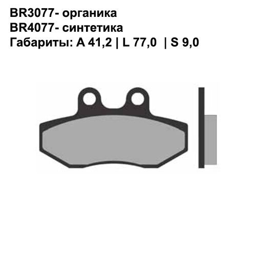 Тормозные колодки Brenta BR3077 (FA393, FD.0414, SBS 823/190, 7068) органические