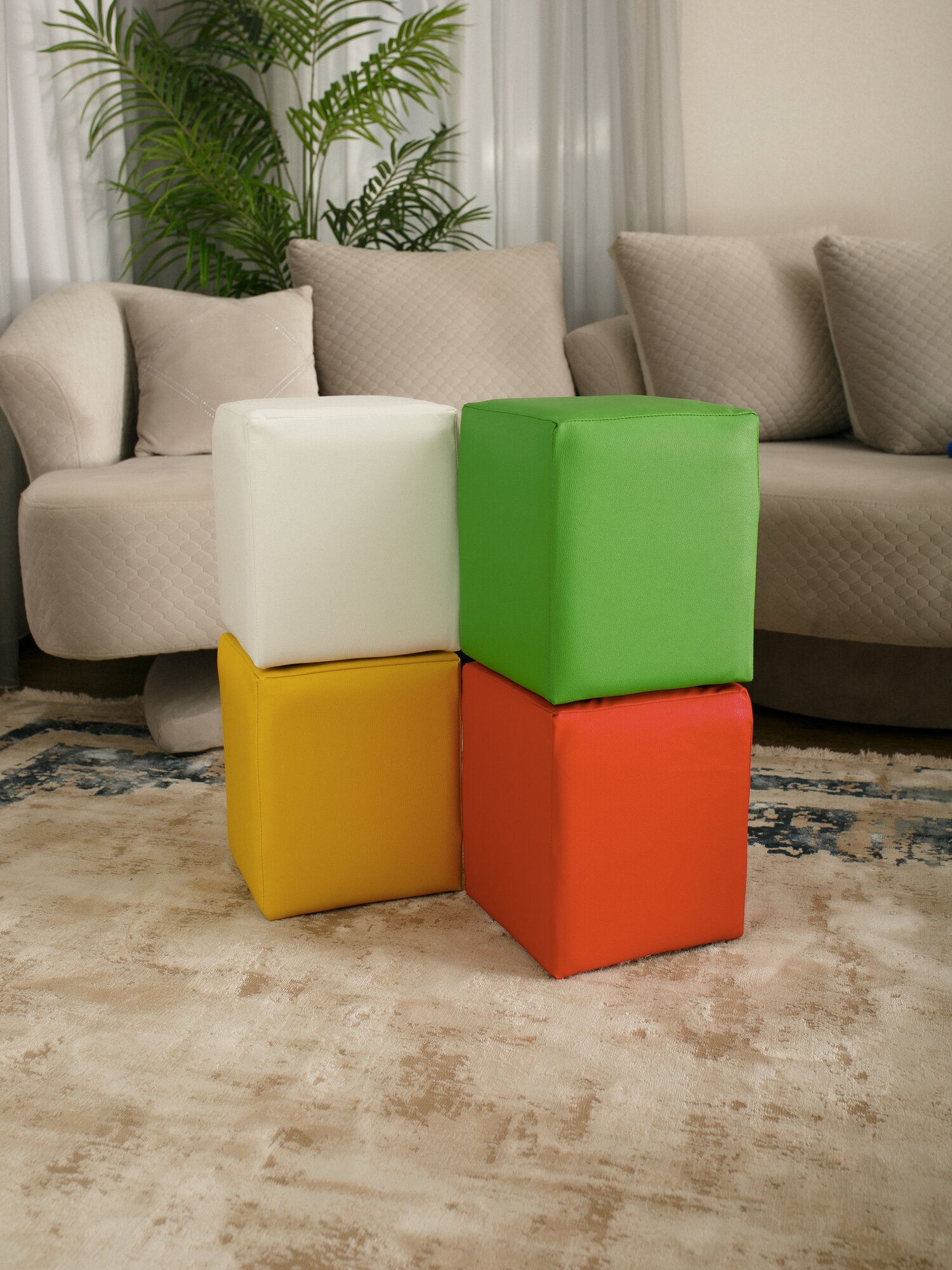 Пуфик детский "Драголит" Набор из 4 штук, искусственная кожа