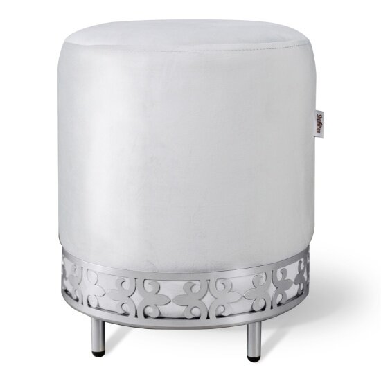 Банкетка Sheffilton SHT-B20-1 Серое облако/хром лак