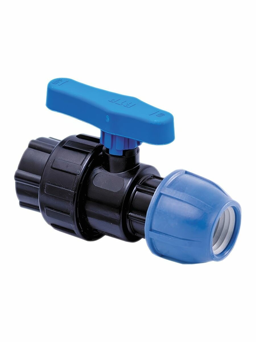 Кран шаровый для труб ПНД, 20х3/4"В обжим, пластик