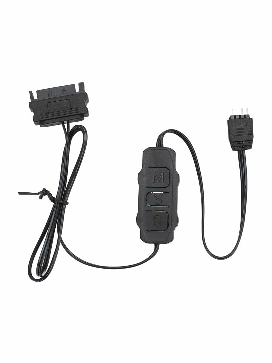 Контроллер ARGB 5 В, 3-контактный источник питания SATA для вентиляторов ПК, охладителей, устройств ARGB своими руками, пульта дистанционного управления с черной световой полосой ARGB