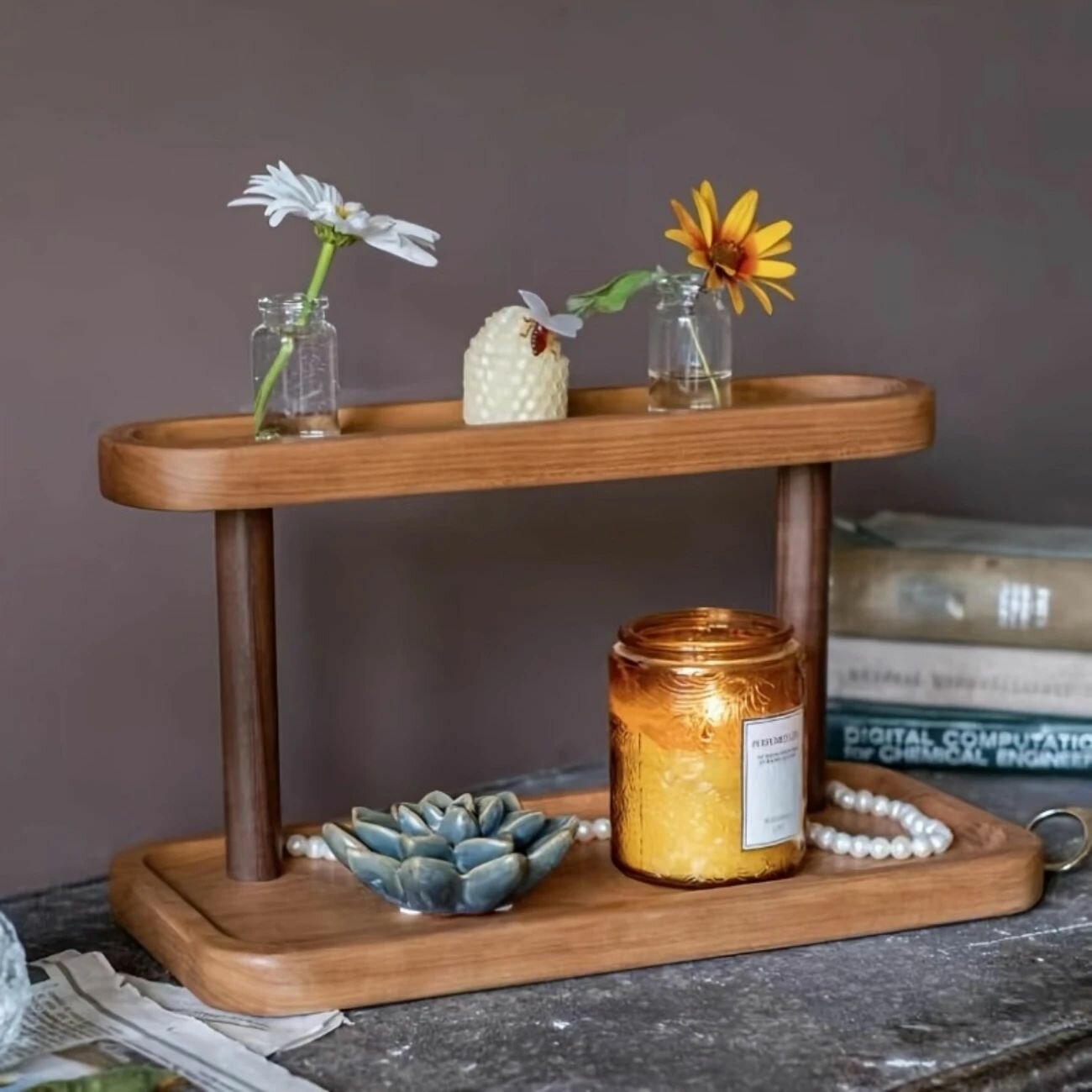 Настольная полка, Небольшая полка на рабочем столе, Небольшая настольная стойка, Два слоя,1 кусок.