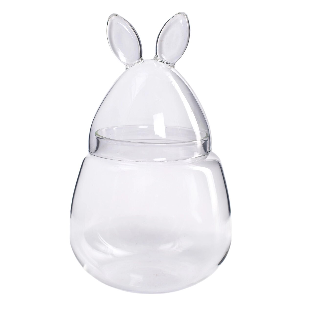 Конфетница Glasserie Bunny, стеклянная, объём 800 мл, стильная сервировочная посуда