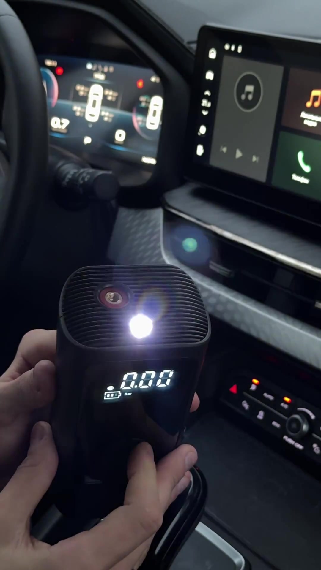 Автомобильный компрессор Duofeng3, с манометром и цифровым дисплеем, питание от аккумулятора