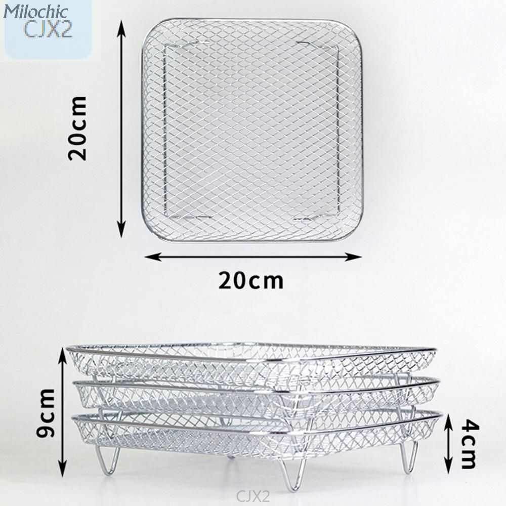 Воздушная фритюрница со штабелируемым грилем для приготовления пищи на пару из нержавеющей стали, легко моющаяся-CJX2